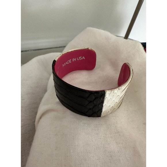 Blu+Baker | Jewelry | Blubaker Exotic Python Cuff Bracelet In Black And ...